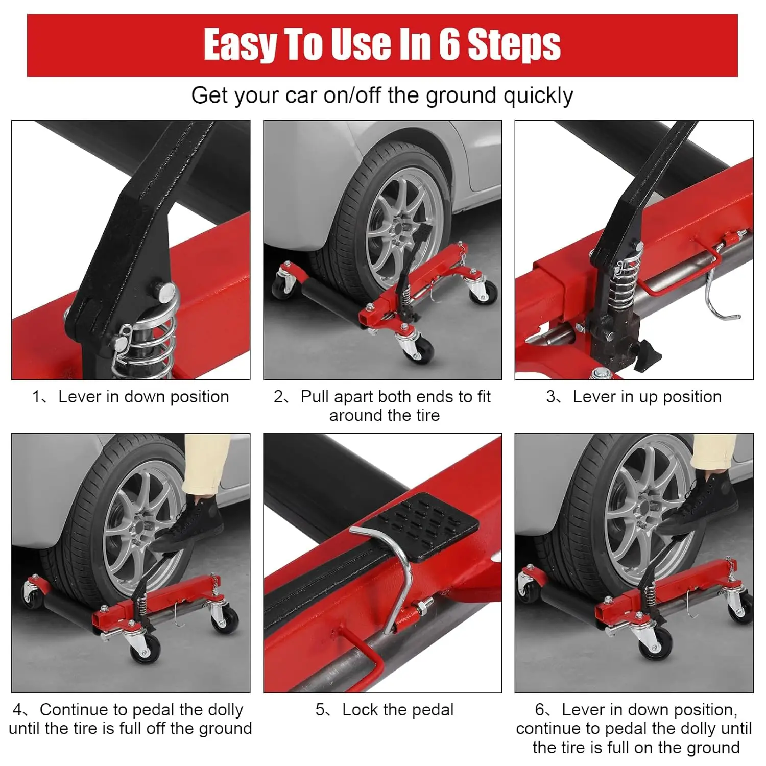 Hydraulic Vehicle Positioning Go Jack Car Wheel Dolly Rack for Moving ...