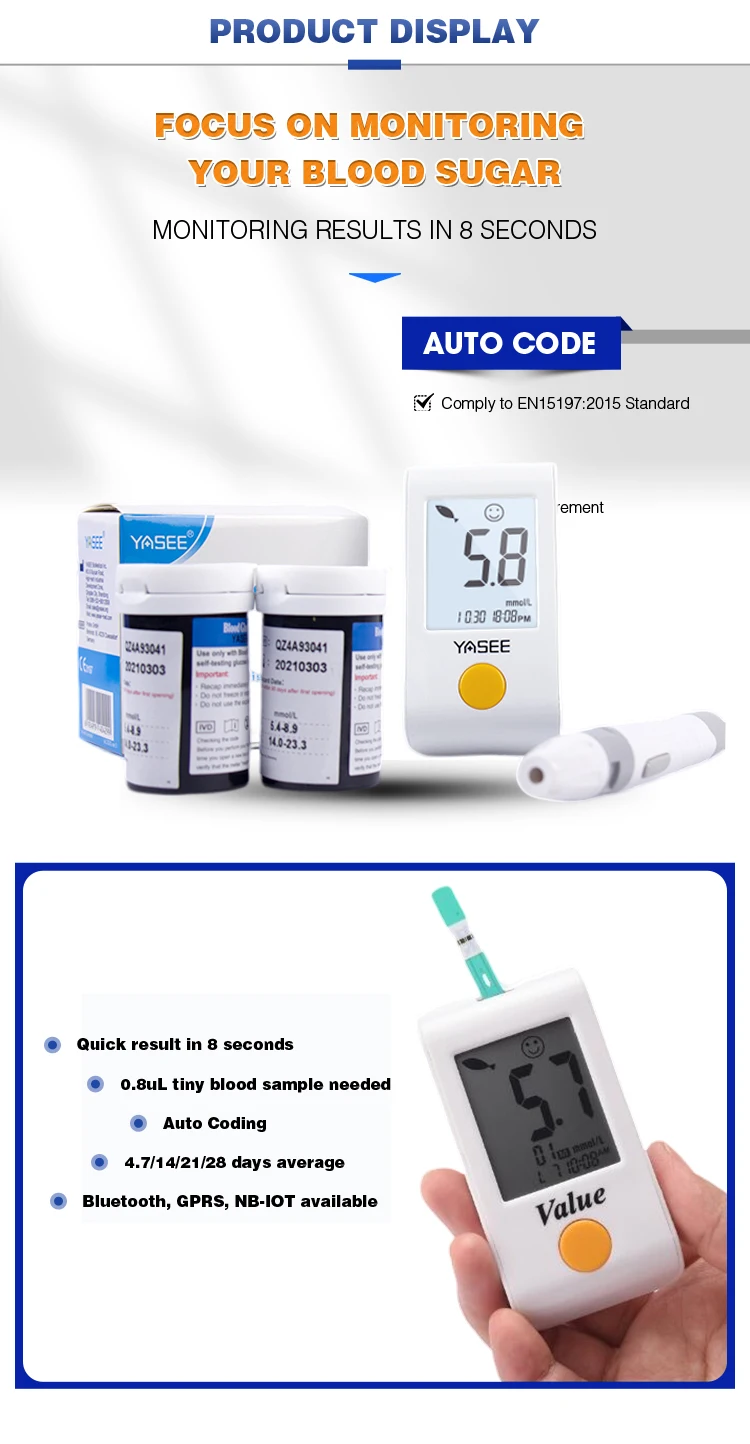 Diabetes Blood Glucose Machine/blood Sugar Glucose Testing Equipment ...