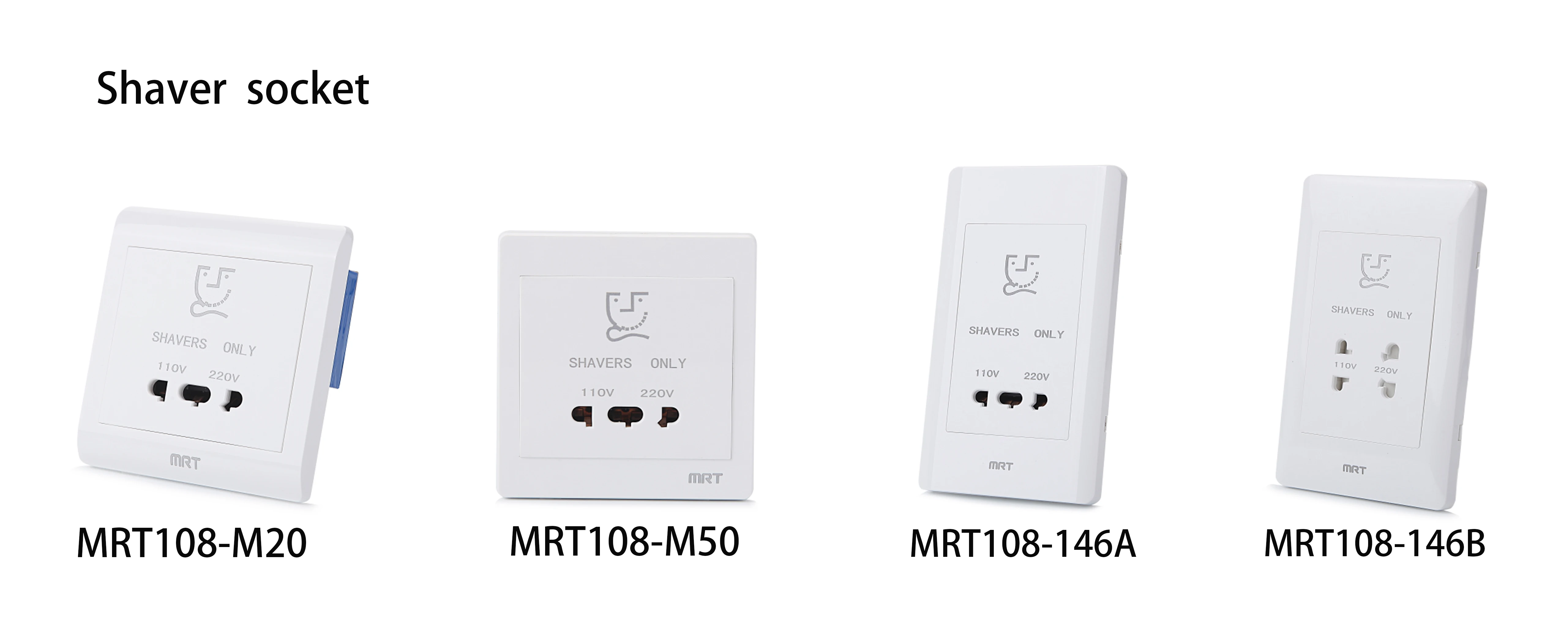 MRT Brand Wall Mounted AC220V/AC110V Electrical Hotel Shaver Socket