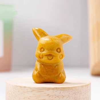 Hand Carving Natural Stone Pikachu Healing Stone Cartoon Pokeman ...
