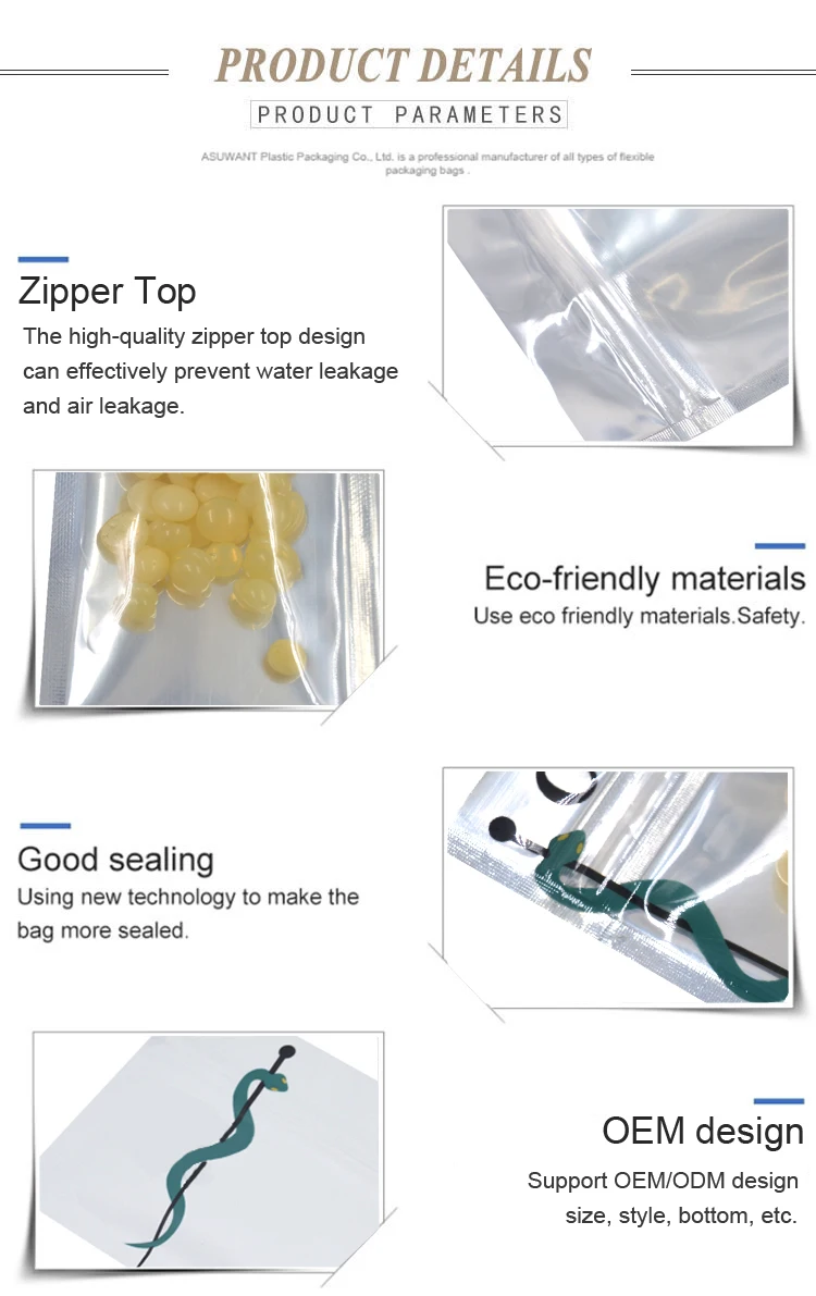 Resealable Peanut Plastic Food Packaging Bag/nuts Pouch Packing/clear ...