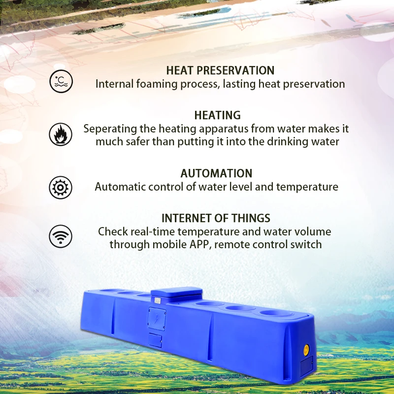 1.7m Blue Cattle Drinking Water Tank Heavy Duty Constant Temperature ...