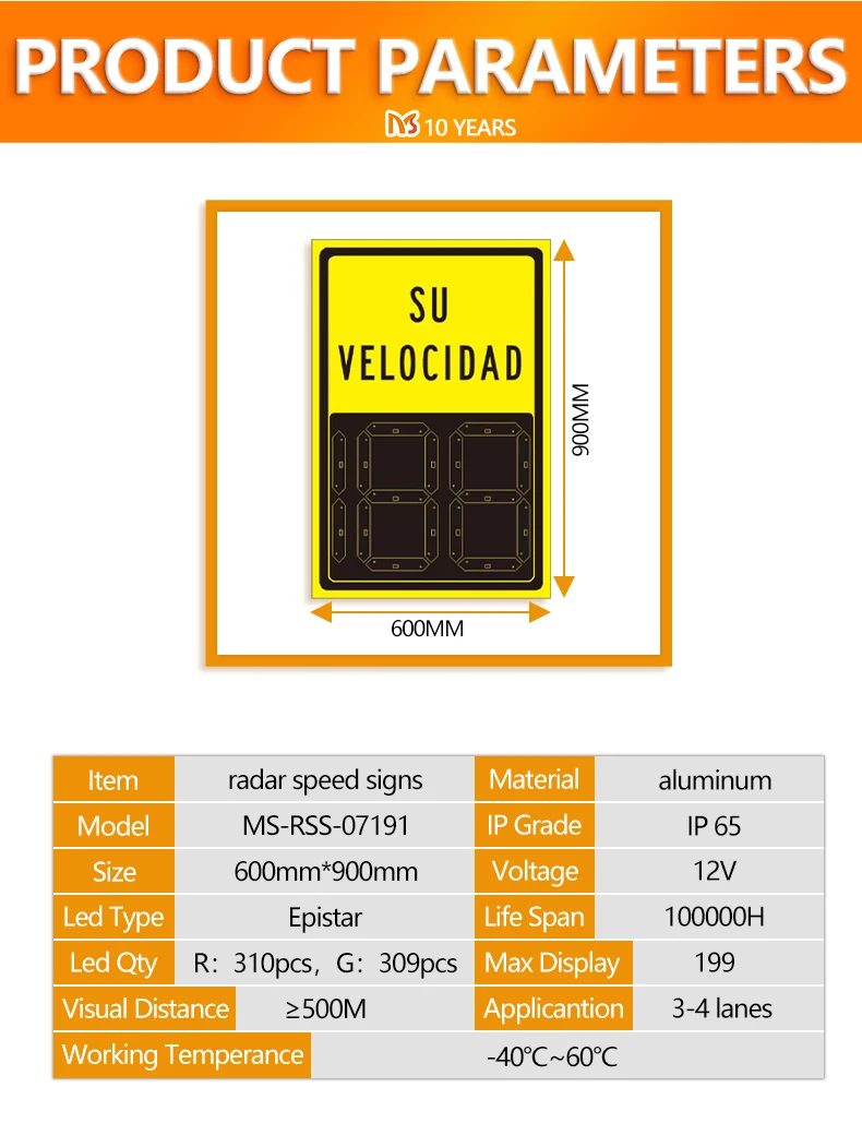 Led Digital Solar Radar Speed Limit Sign Driver Feedback Sign Radar ...