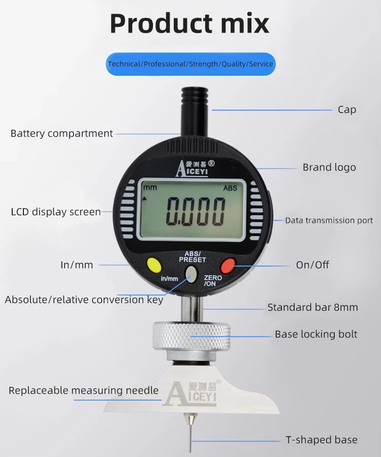 0-12.7mm Precision Digital Depth Indicator - AICEYI ACE-12
