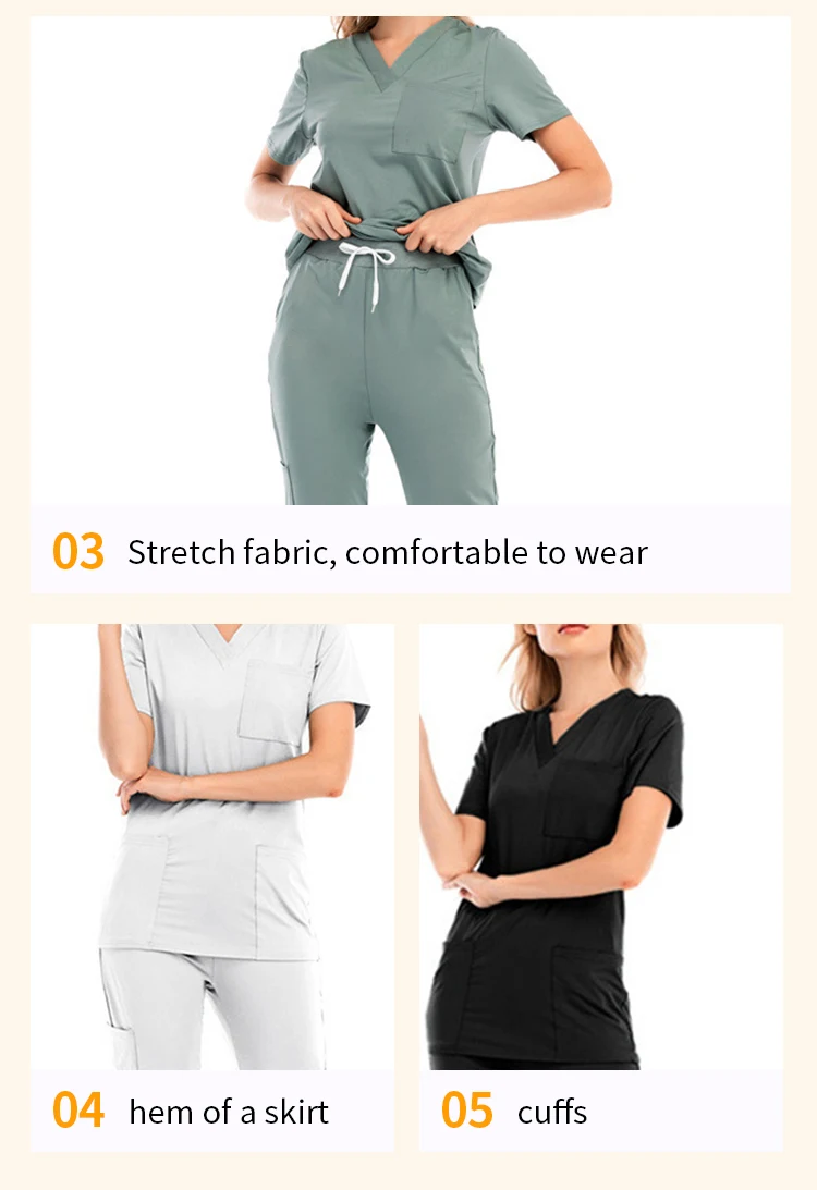 Scrubs Uniforms Sets Nurse Fashionable Custom Unisex Fashion Long ...