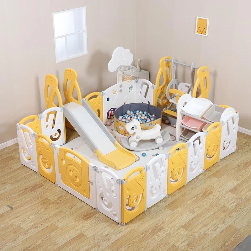 Foldable Indoor Swing Slide Toddler Kids Baby Playpens Fence For Baby ...