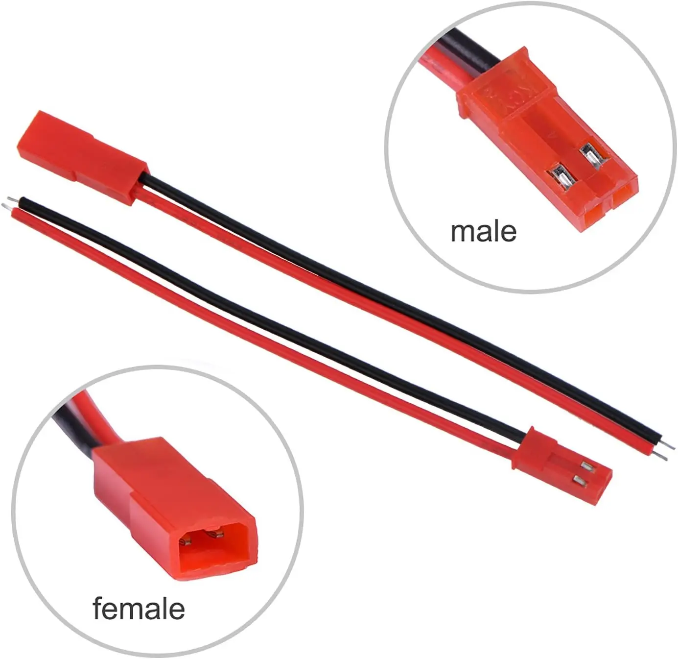 Syp-2.54 2pin 150mm Female Male Plug Silicone Rubber Servo Cable Red 2.54mm 2p Jst Rcy Syp ...
