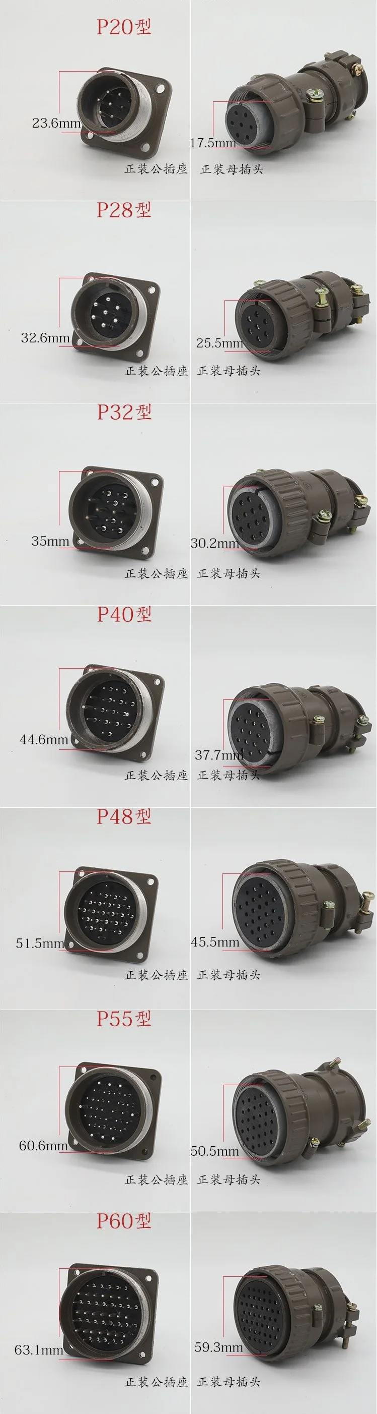 Aviation Connector P20 Series - Reliable 5pin Connectors