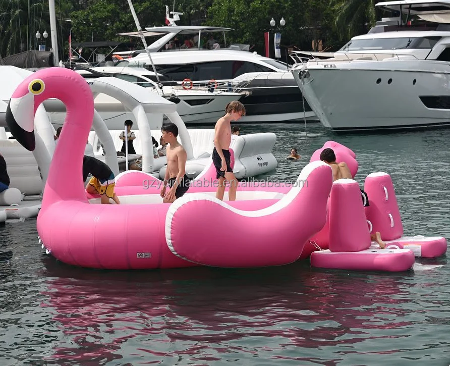 Giant Flamingo Inflatable Float Dock - Pool Fun & Rides