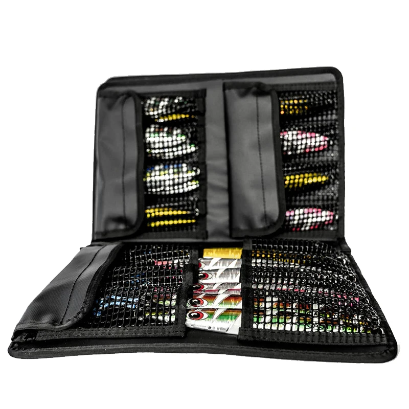 Waterproof Fishing Jigs Storage Bags Multi Pocket Mesh Storage Bag For ...