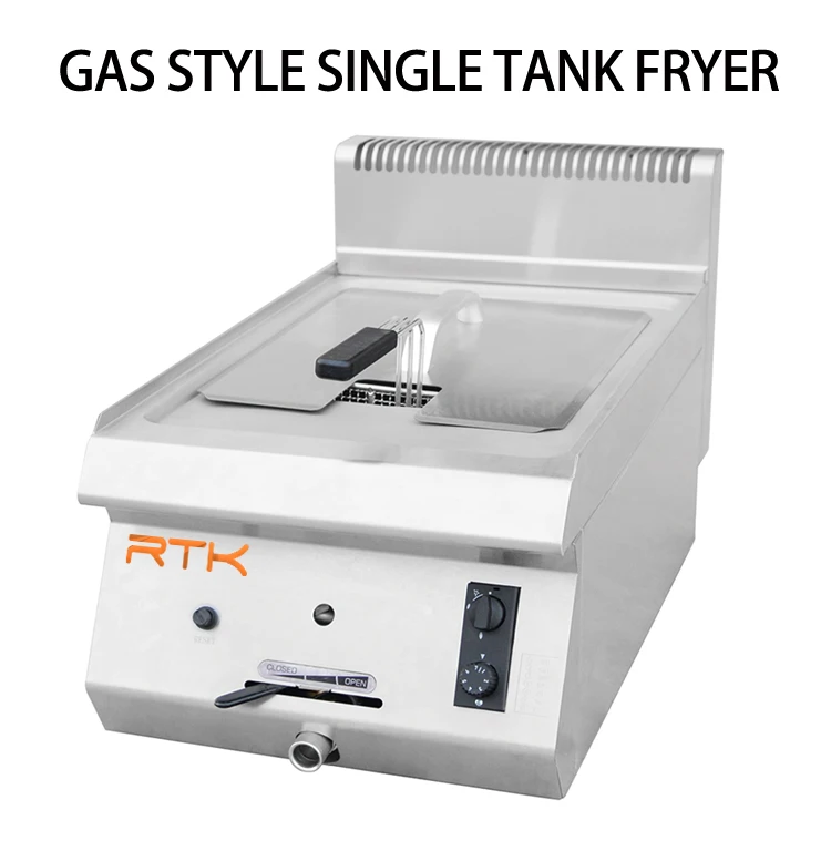 Rtk Commercial Kitchen Equipment Single-tank Gas Fryer For Restaurant ...