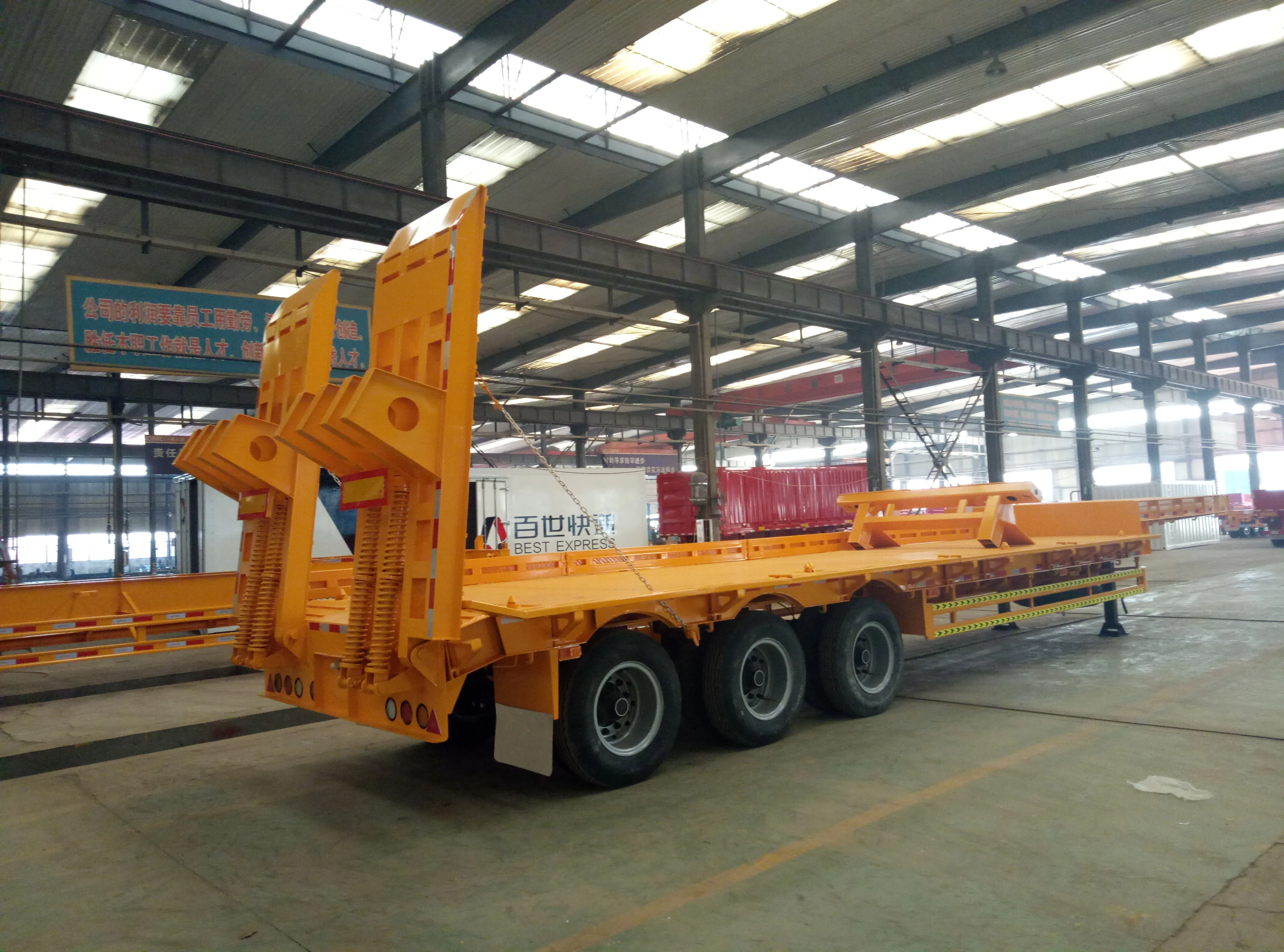 Lowbed Semi Trailers 20/40ft Goose Neck Container Low Bed Semitrailer ...