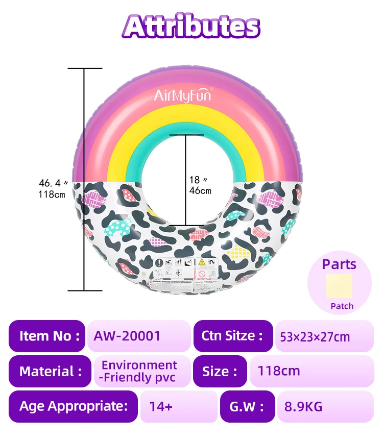 Rainbow Inflatable Swimming Pool For Kids Inflatable Circle Swimming ...