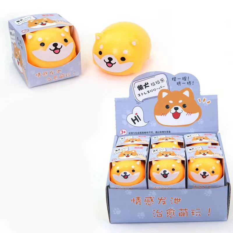 Kawaii Shiba Inu Squeeze Toy Display Box Set Animal Squishy Fidget ...