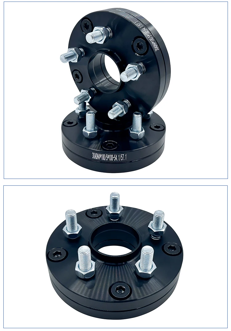 Black 5 Lug Aluminum Alloy Car Hubcentric Wheel Spaces 30mm Thick Wheel ...