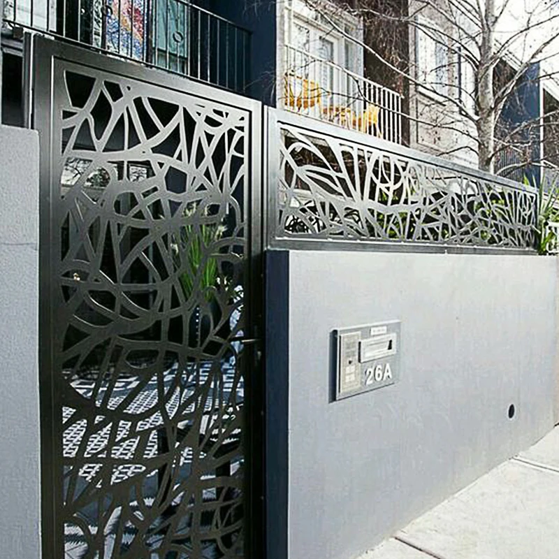 Custom House Garden Aluminium Main Gate Designs Laser Cut Powder Coated ...