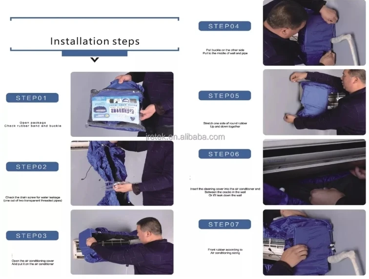 Manual Home Air Conditioner Pvc Washing Bag Cover For Split Ac Parts ...