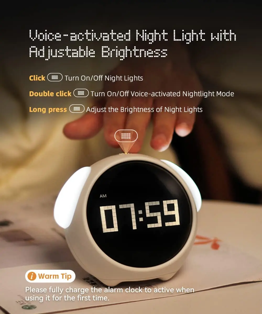 Digital Wake-up Kids Alarm Clock - Cute Bedside Companion