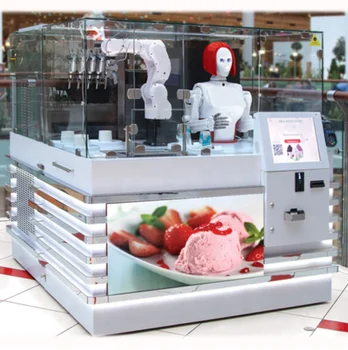 Automatic Robot Operated Vending Soft Ice Cream Machine Vending Machine ...