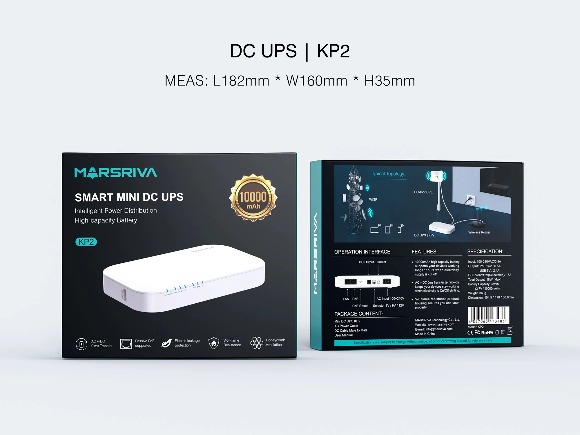 Marsriva Mini 10000mah Router Ups With Poe 24v 12v 9v 5v Mini Dc Ups ...