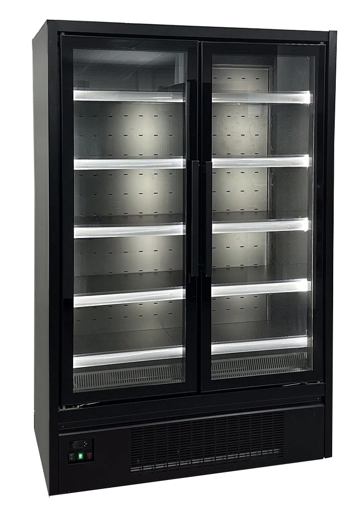 Double Door Front Opening Display Chiller Food Drink Refrigerator ...