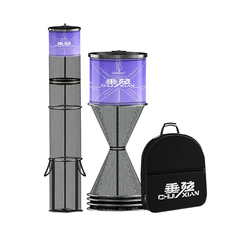 Collapsible floating net live bait bucket fishing basket bucket bag ...