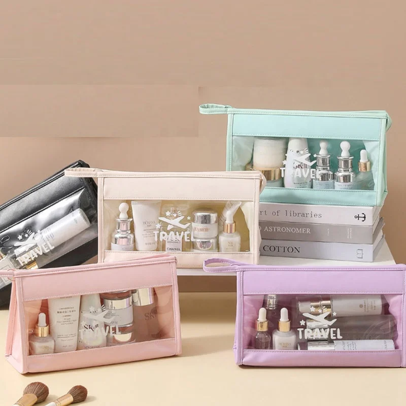 Triangle Waterproofing Travel Transparent Pvc Toilet Cosmetic Bag Clear ...