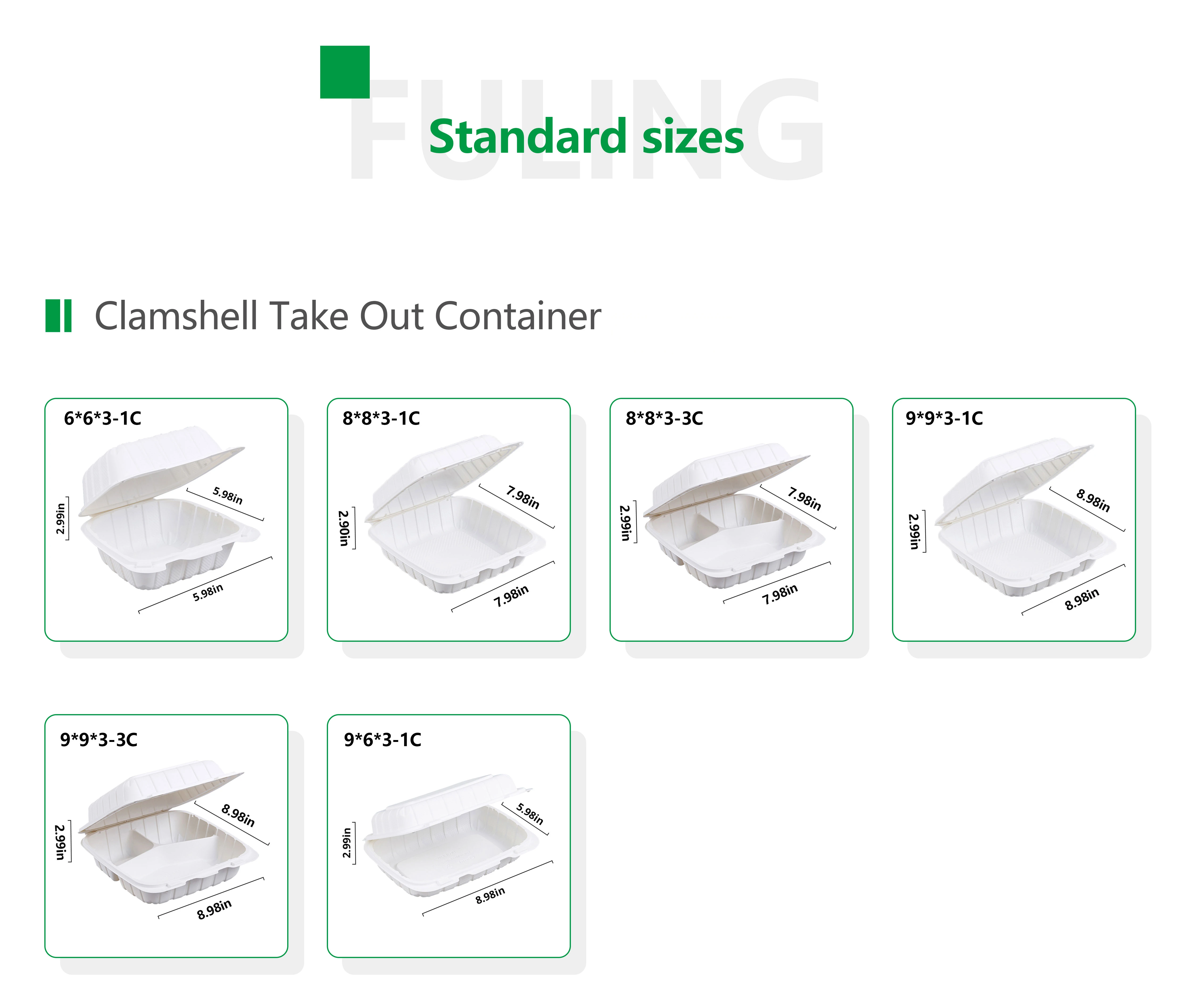 Mineral Plastic MFPP 9x9" 3-Compartment Take Away Box Disposable ...