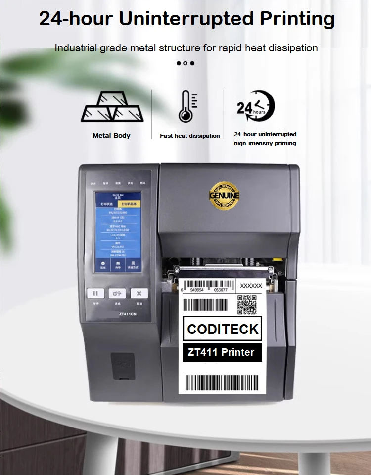 Genuine Zt410/zt411 Rfid 4 Inch Industrial Label Printer (zt400 Series ...