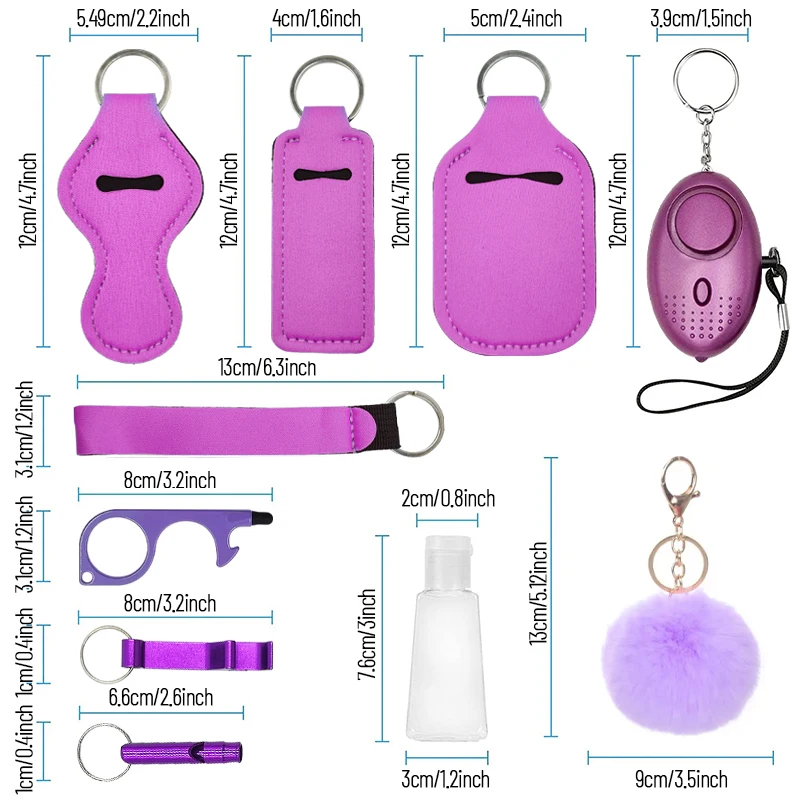 Wholesale 10pcs Set Self Defense Keychain Set Bulk Accessories Self ...