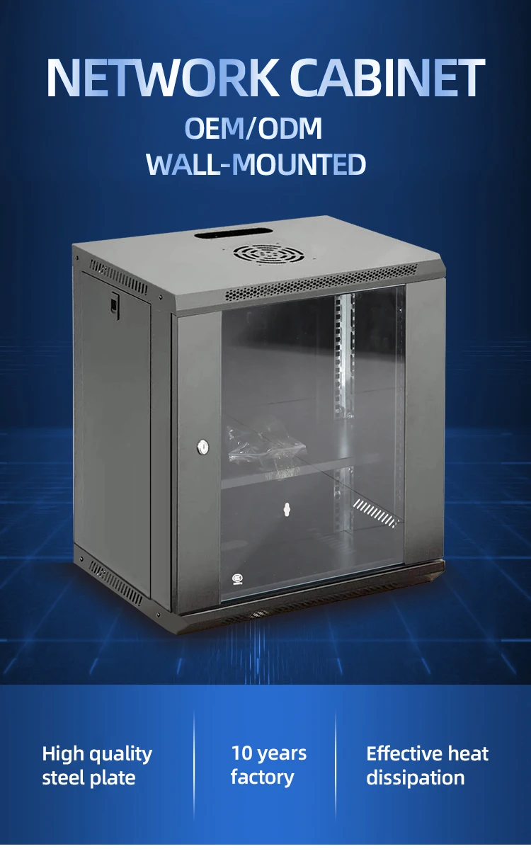 12U DDF Network Metal Server Rack Cabinet 42U Height 6U 9U Capacity 19 ...
