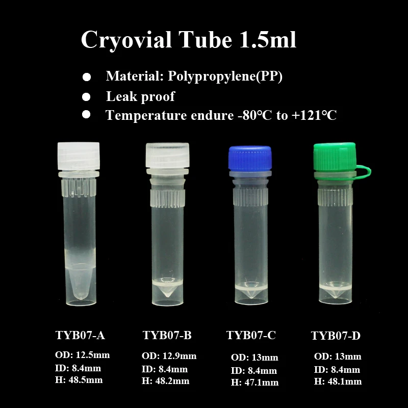 Lab Transparent Micro Tube Serum Vial PCR Test Cryo Tube