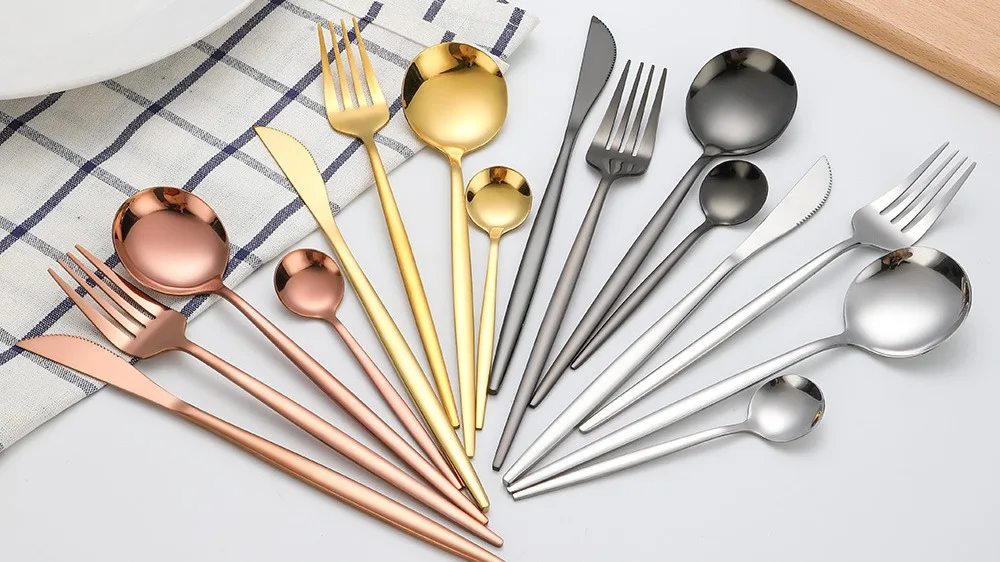 Top Sellers Nordic Stainless Steel Luxury Tableware Set Royal Hotel ...