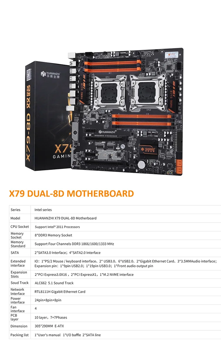 Dual Cpu X79 X99 Lga2011 For Intel Xeon Gaming Motherboard Combo ...