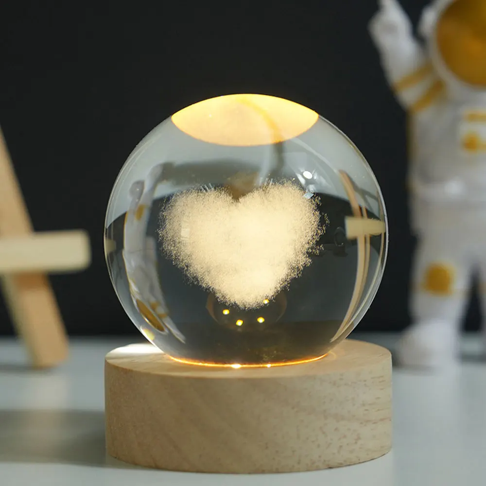 Customized 3d Art Crystal Ball Night Lamp Luminous Crystal Ball ...