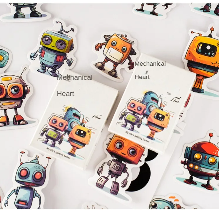 46pcs/box Boxed Stickers Mechanical Heart Mechanical Theme Handbook Diy ...