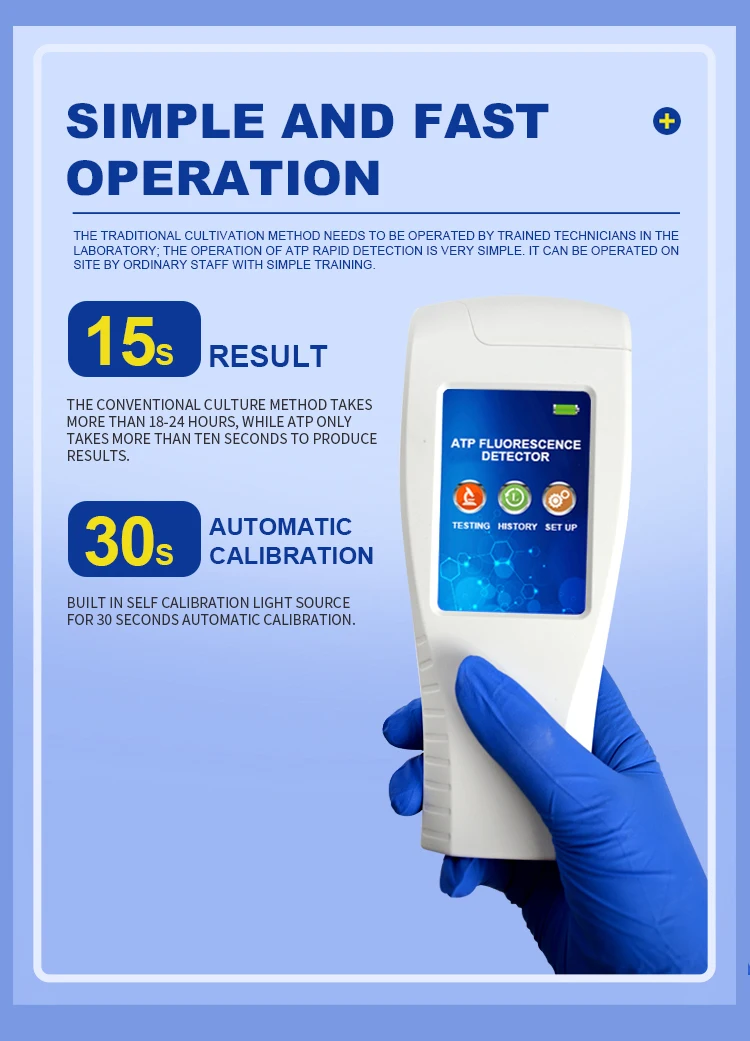 Handheld ATP Fluorescence Hygiene Meter - Cleanliness Detector