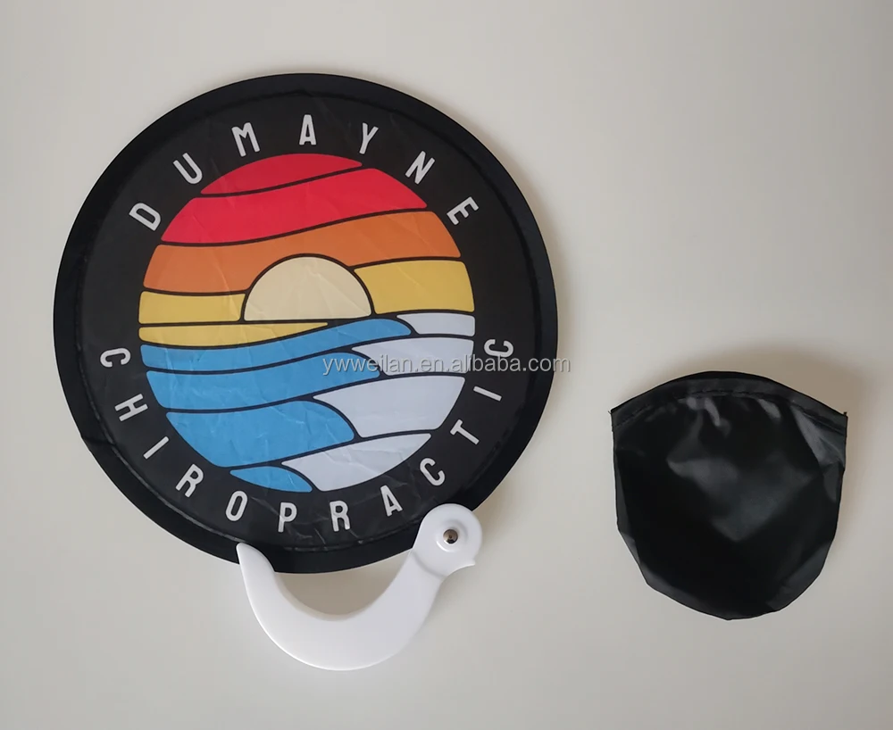 Custom Foldable Nylon Flying Disc Folding Fan - Eco-friendly