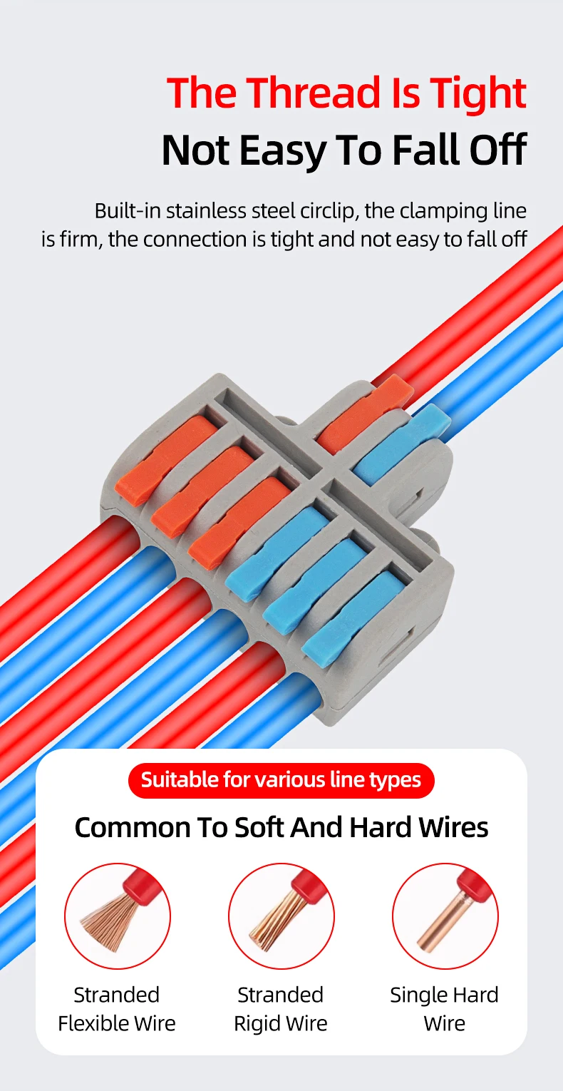 Universal Lever Compact Cable Wiring Connector Circuit Inline Quick ...
