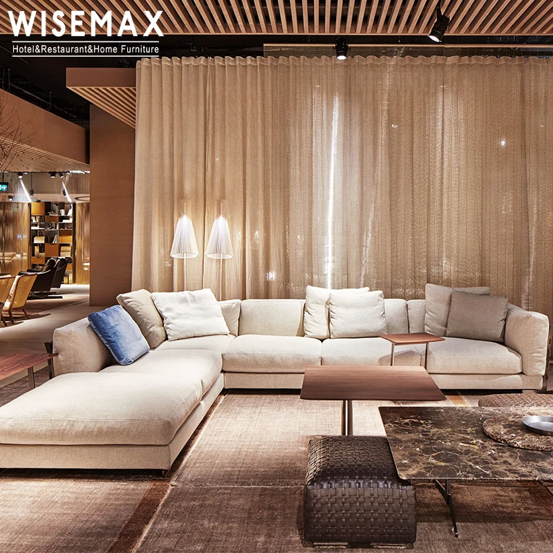Wisemax Furniture Luxury Modular Sofa Large L Shaped Feather Italian ...