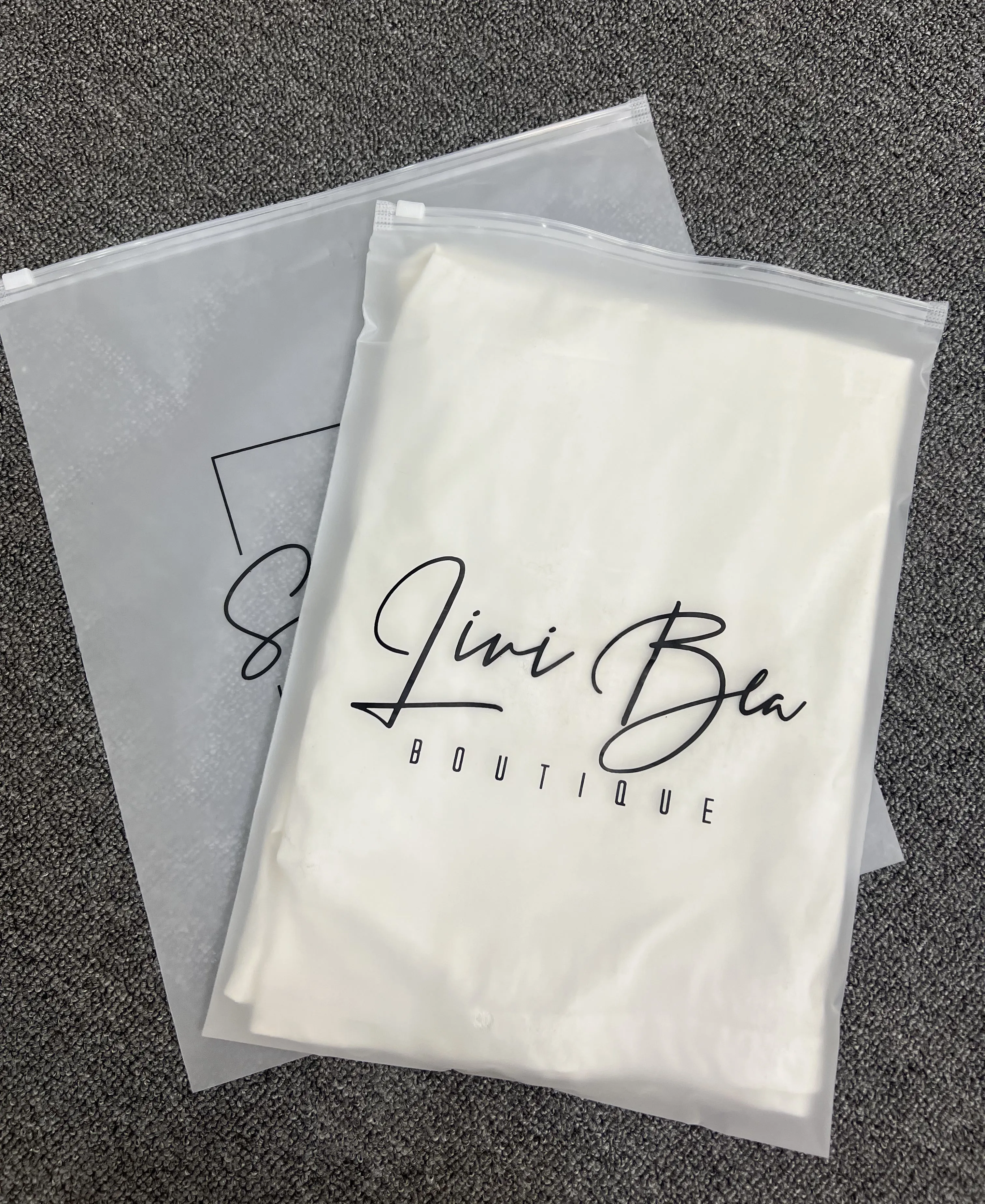 Custom Logo Luxury Clothing Bags - Transparent Poly Zip Lock Packaging