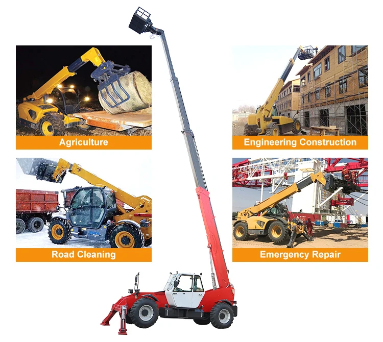 Good Quality 4X4 Construction Telehandler Forklift 14m Lifting Height Material Handling Forklift ...
