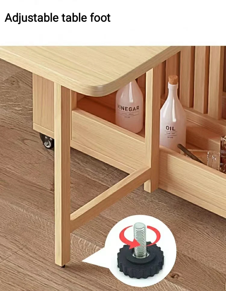 Wood Table for Family MDF Board Covered Thickened Table With Hidden ...