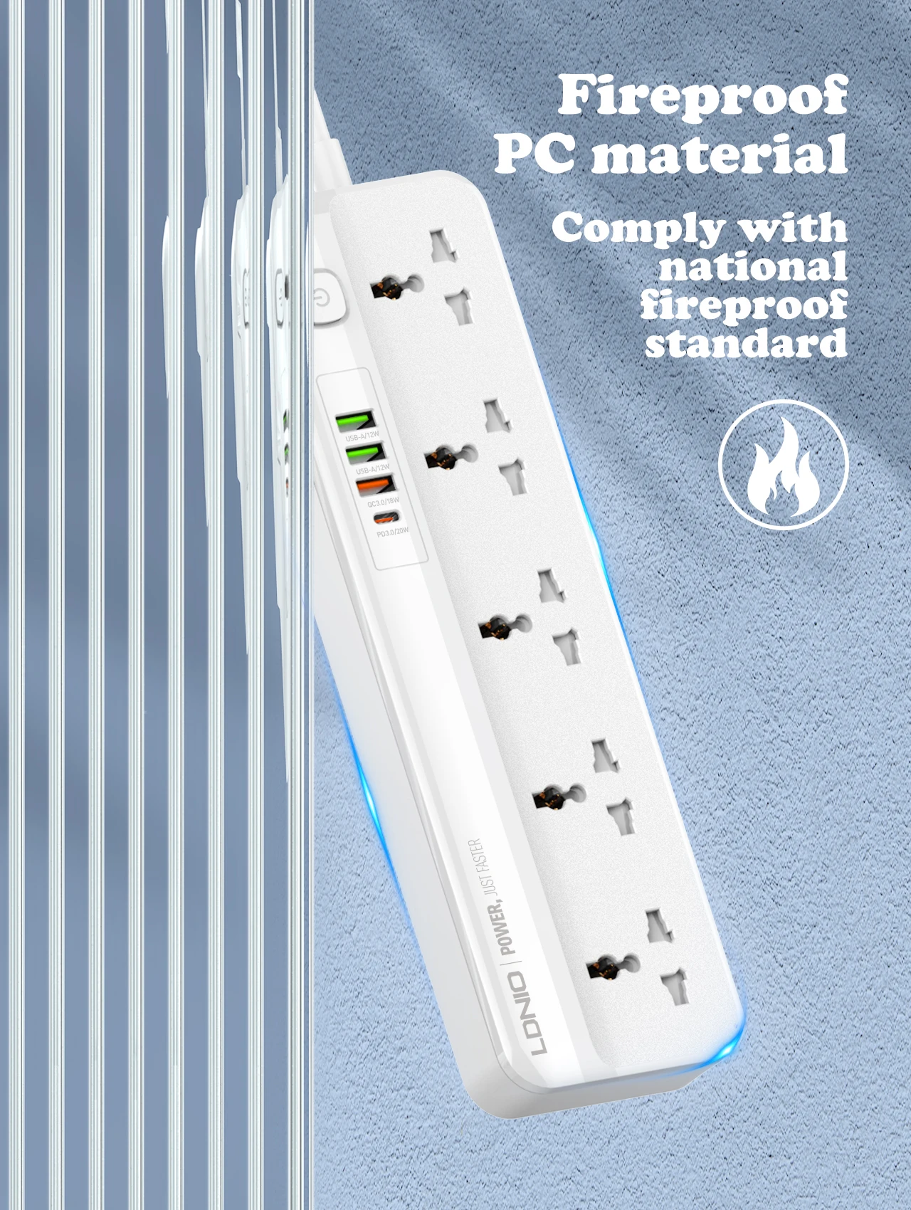 Ldnio Sc5415 Electric Extension Socket 4usb 5outlets 2m Power Cord ...