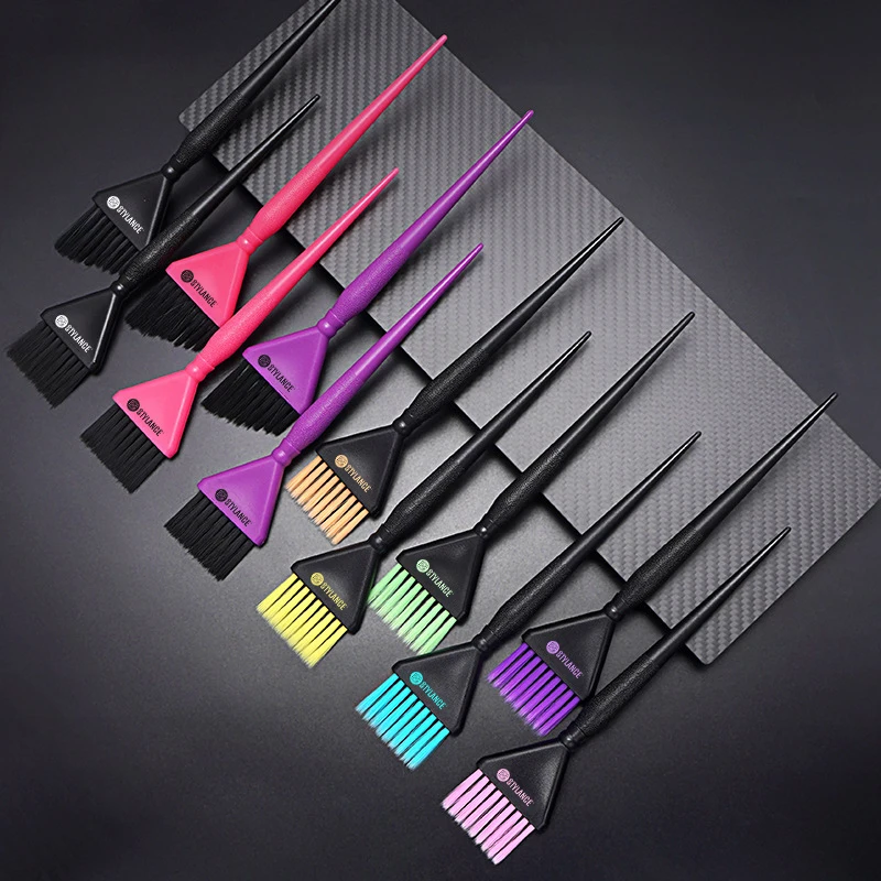 Medium Salon Barber Long Tail Tint Brush Colorful Bio-plastic Dye ...
