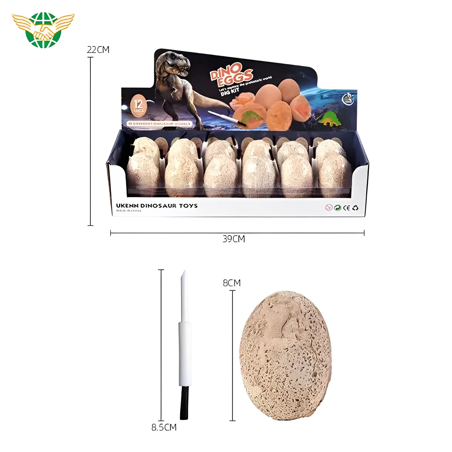 Educational Dinosaur Toys Excavation Kit 12 Dinosaur Eggs Dig Kit for ...