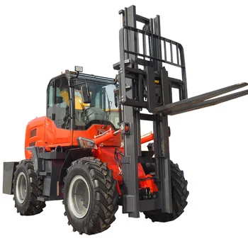 Outdoor All Terrain Rough 4x4 Forklift Articulated Off Road 3 3.5 4 5 6 7 10 Ton Manufacture 4wd ...