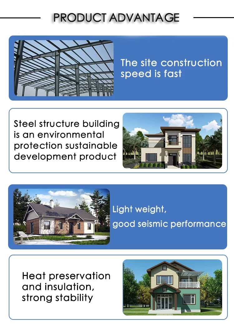 Prefab Prefabricated Luxury Villa Light Steel Frame Villa Modern Small ...