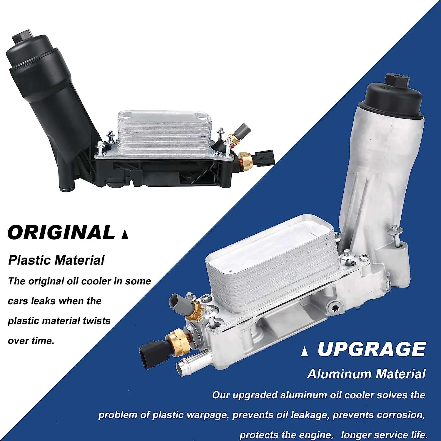 Aluminum Engine Oil Cooler with Oil Filter Housing Adapter