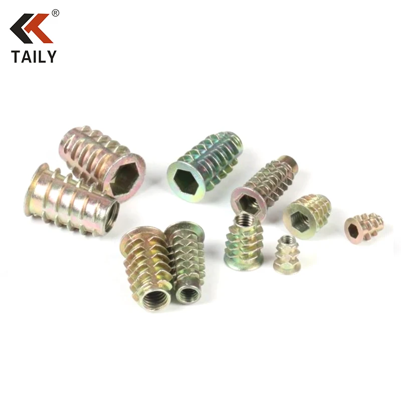 m4 m6 m8 m10 nut Metal D-Nut Inserts, Cone Shaped Fixings For Wood ...
